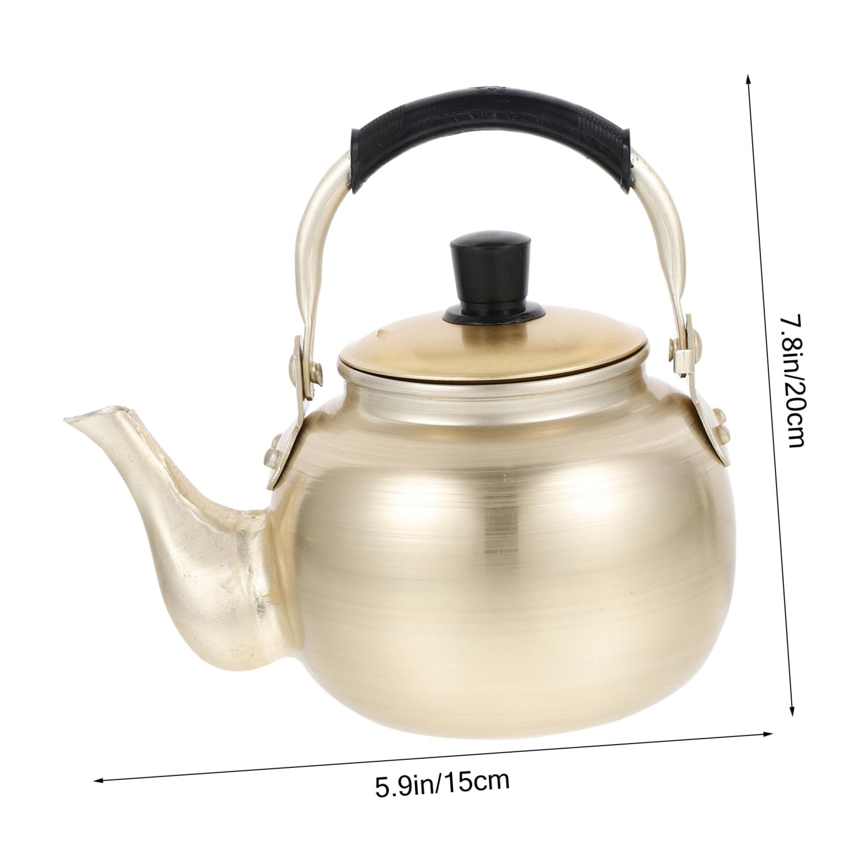 HEMOTON Tea Serving Kettle Household Korean Raw Rice Wine Storage Aluminium Kettle Pot Anti Leak Water Soup Kettle for Home Restaurant Kitchen 2L