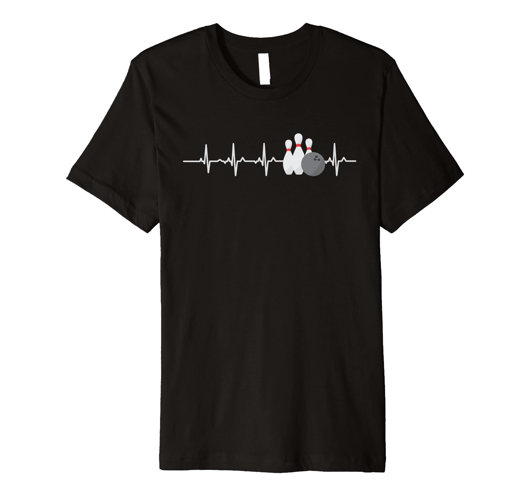 Bowling Heartbeat Funny Bowler League Team Gift Men Women Premium T-Shirt