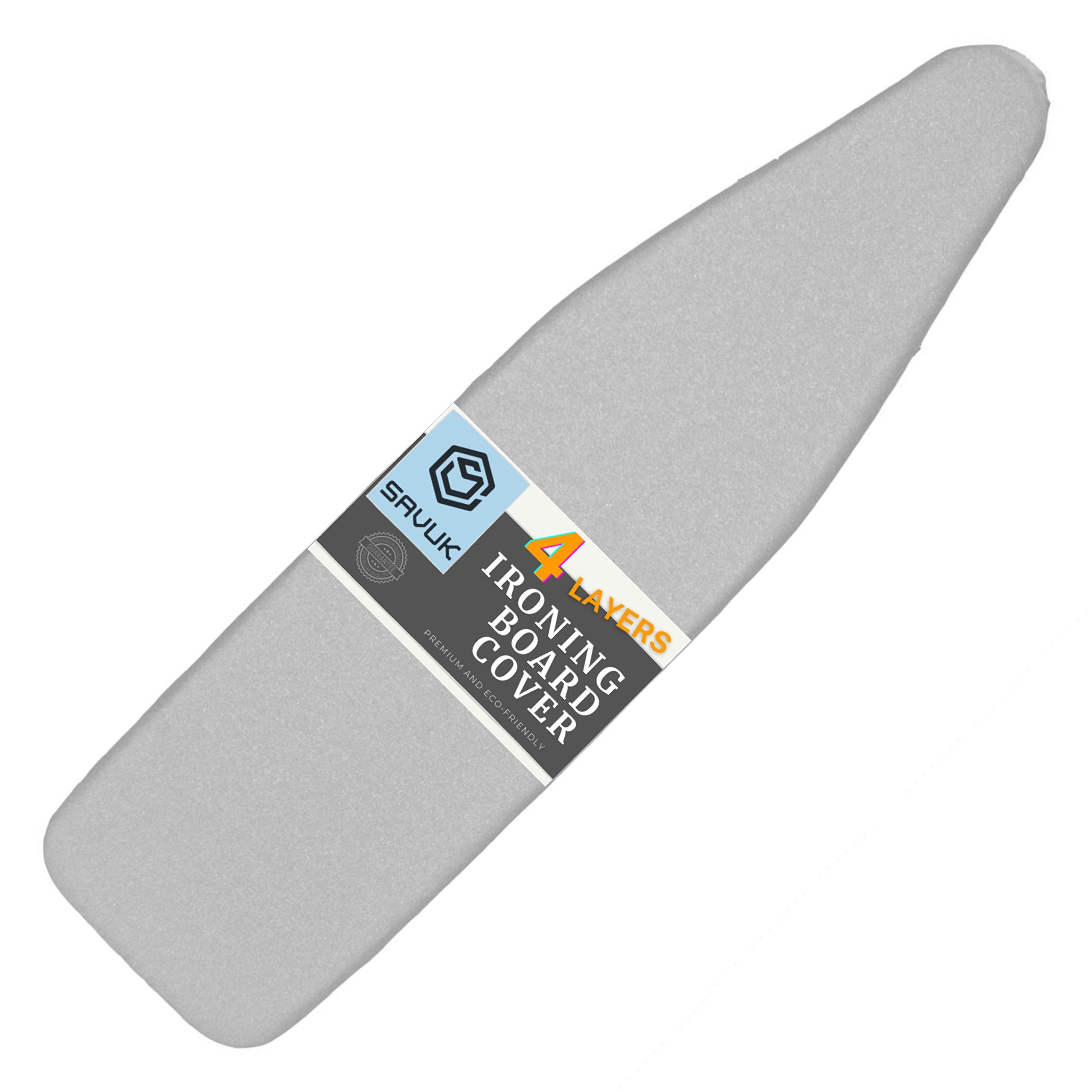 SAVUK Ironing Board Cover and Pad Standard Size Silicone Coated 4 Layers 15x54 inch Extra Heavy Duty Thick Padding, Heat Reflective, Non Stick Scorch and Stain Resistant