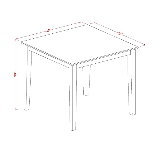 East West Furniture OXT-ANA-T Oxford Square Dining Table for Small Spaces, 36x36 Inch, Natural