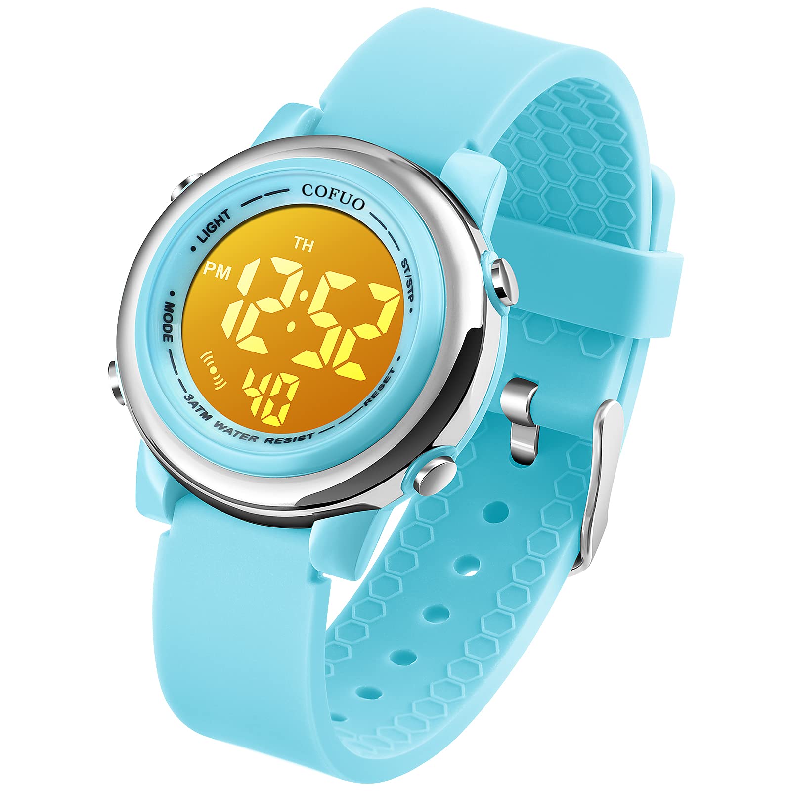 cofuo Kids Digital Sport Waterproof Watch for Girls Boys, Kid Sports Outdoor LED Electrical Watches with Luminous Alarm Stopwatch Child Wristwatch 3-12 Years