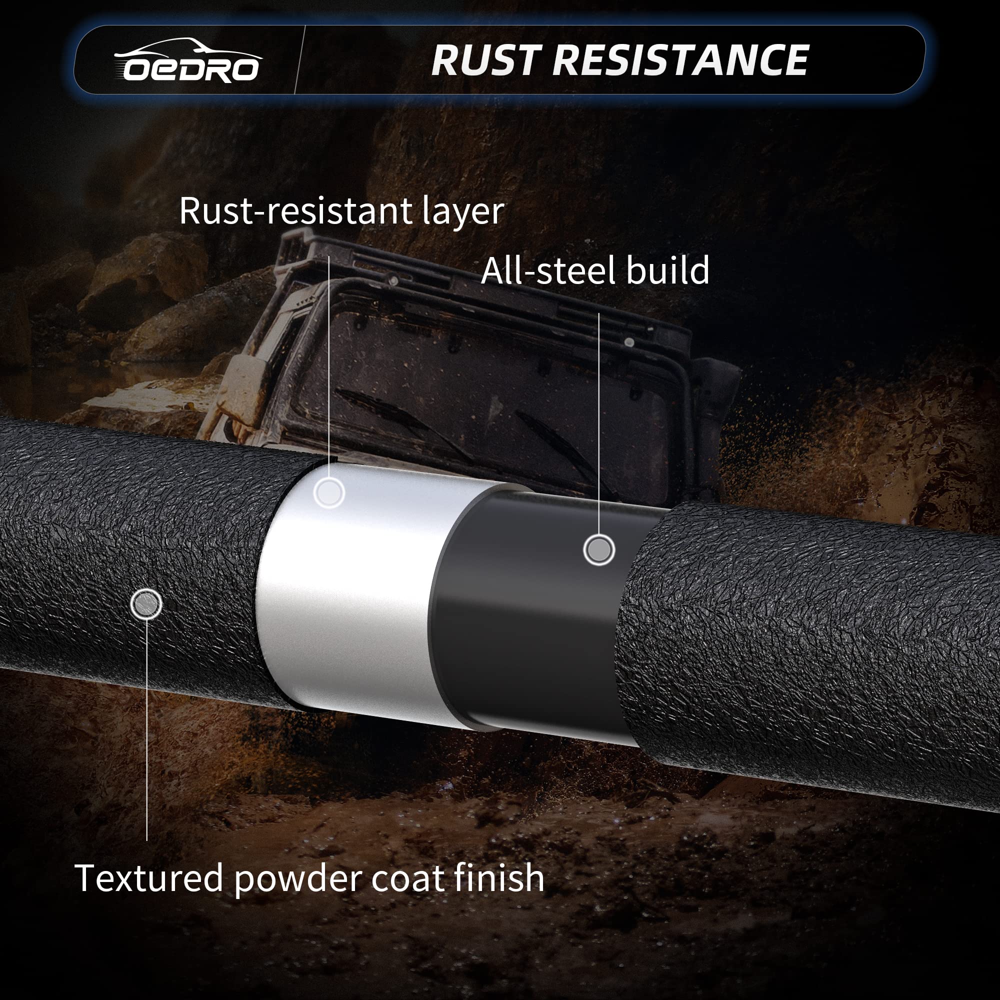 OEDRO Rear Bumper Combo Compatible with 2007-2018 Jeep Wrangler JK & Unlimited JKU (2/4 Doors), Off Road Full Width with Hitch Receiver & D-Rings & Paintable Armor