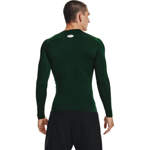 Under Armour Men's Armour HeatGear Compression Long-Sleeve T-Shirt , Forest Green (301)/White, Large
