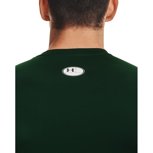 Under Armour Men's Armour HeatGear Compression Long-Sleeve T-Shirt , Forest Green (301)/White, Large