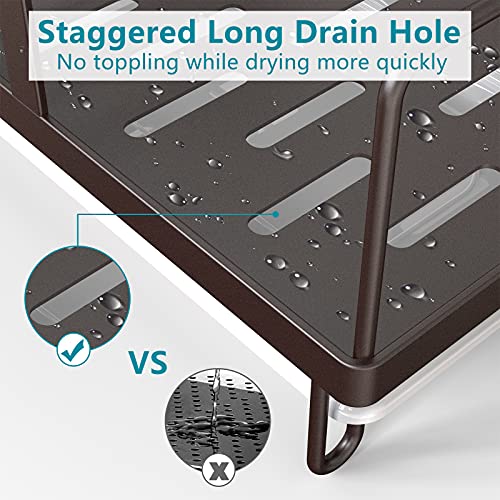FavoThings Kitchen Sink Caddy Sponge Holder Dish Brush Holder SUS304 Stainless Steel for Home Kitchen