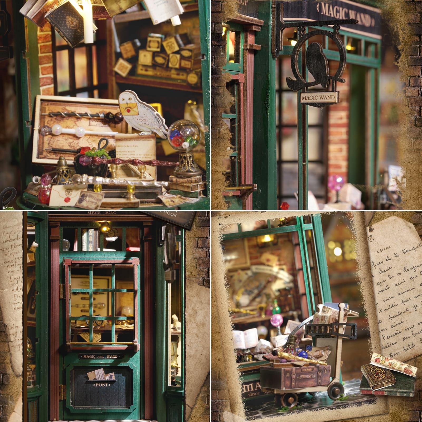 Spilay DIY Miniature Dollhouse Wooden Furniture Kit,Handmade Mini Modern Model Plus with Dust Cover & LED,1:24 Scale Creative Doll House for Lover Friend Gift (Magic House)