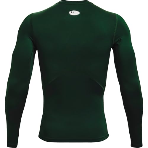 Under Armour Men's Armour HeatGear Compression Long-Sleeve T-Shirt , Forest Green (301)/White, Large