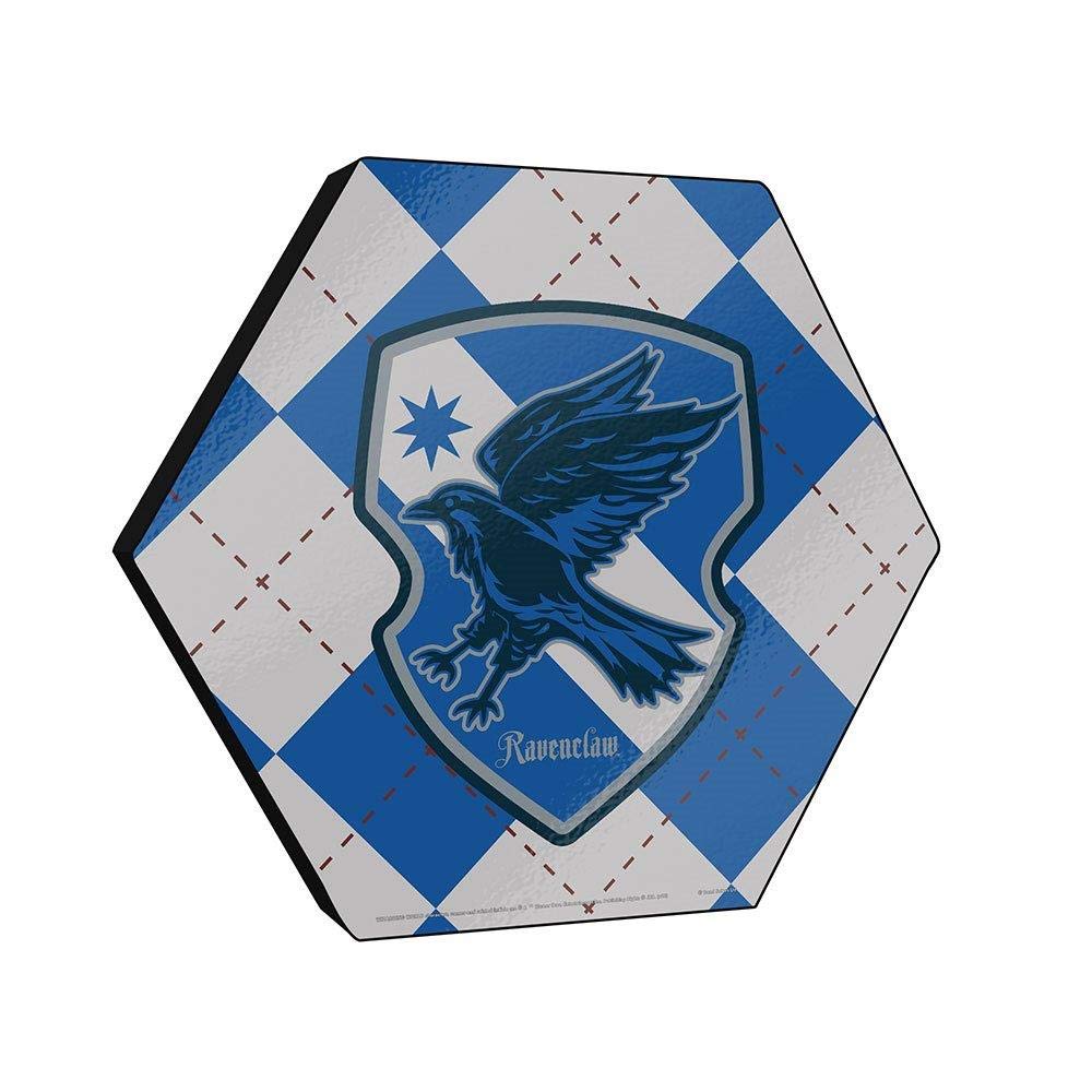 Harry Potter β Ravenclaw β Hogwarts House Crest β Argyle Plaid - 11.5β X 10β Hexagon Shaped KNEXAGON Wood Print β Hang Alone or Connect to Other Pieces β Officially Licensed Merchandise