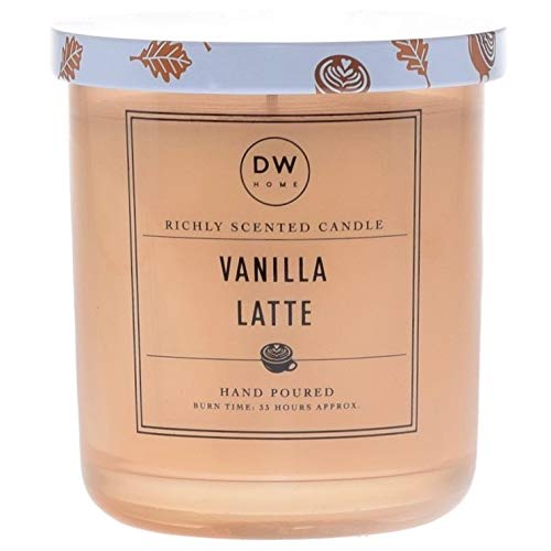 DW Home Vanilla Latte Scented Candle with Decorative Cap