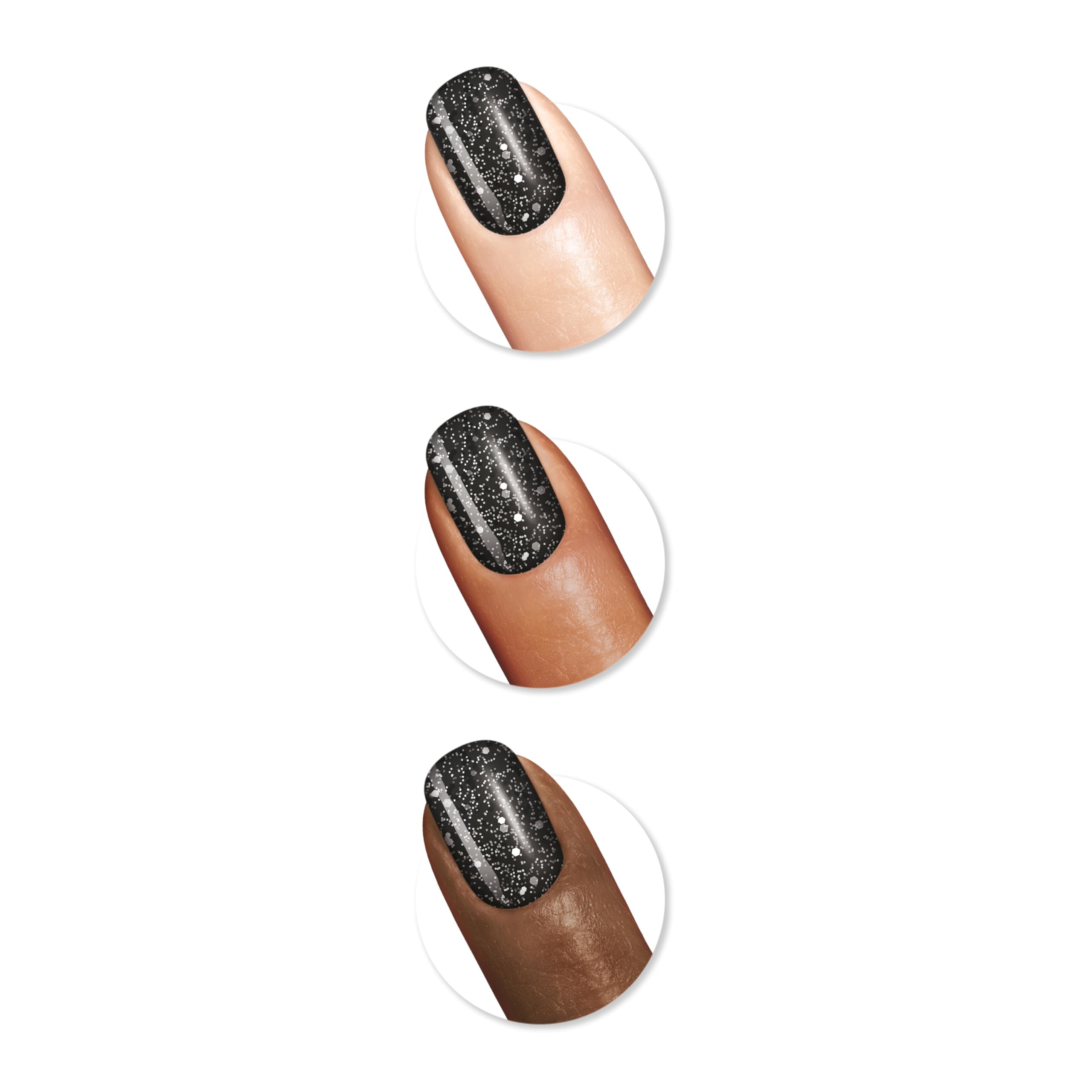 Sally Hansen Insta-Dri®, Powerslide, Quick Dry, Long Lasting, Streak-Free Shine, Black Glitter Nail Polish