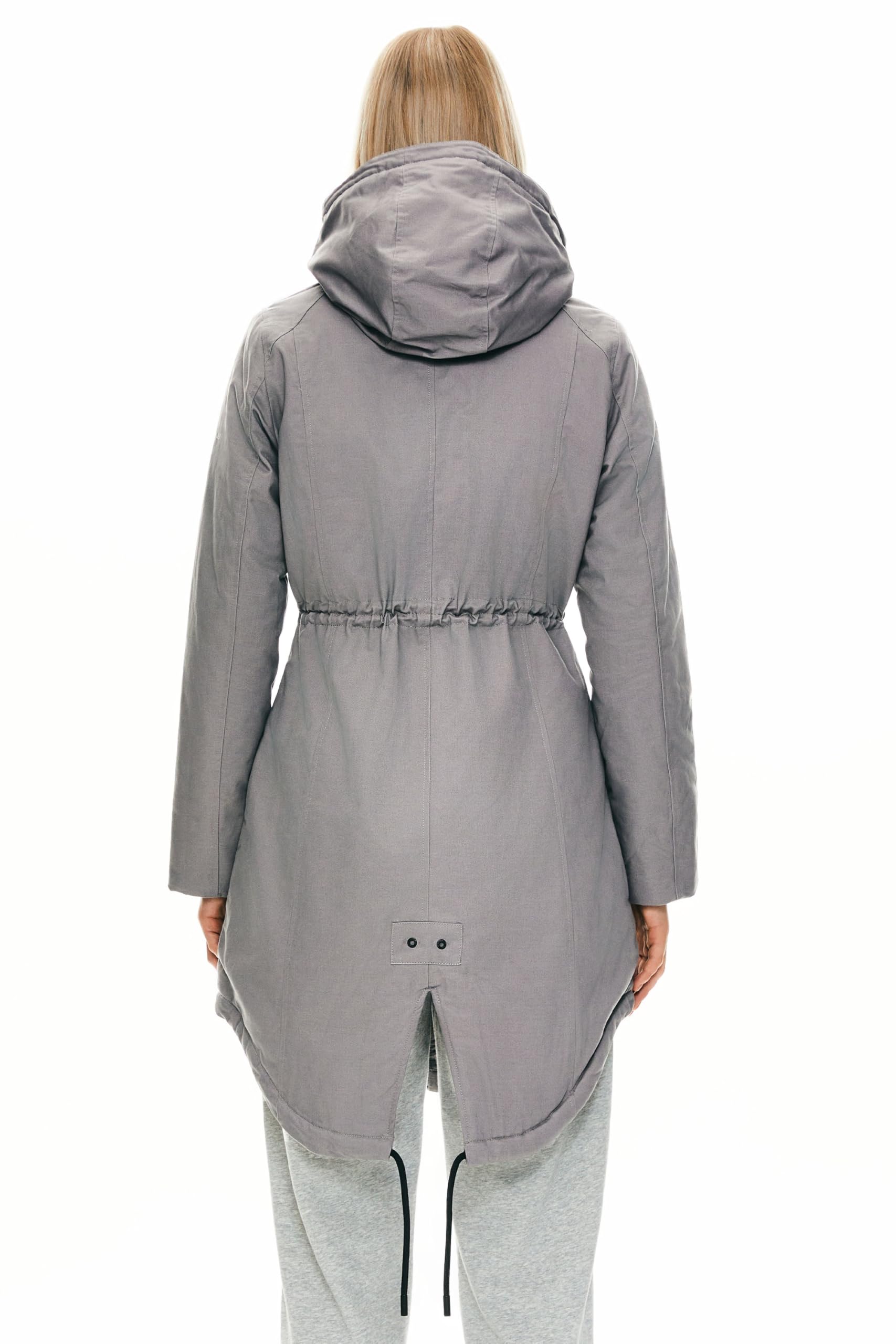 Orolay Women's Thicken Fleece Lined Parka Winter Coat Hooded Jacket with Pockets Brushed Nickel XL