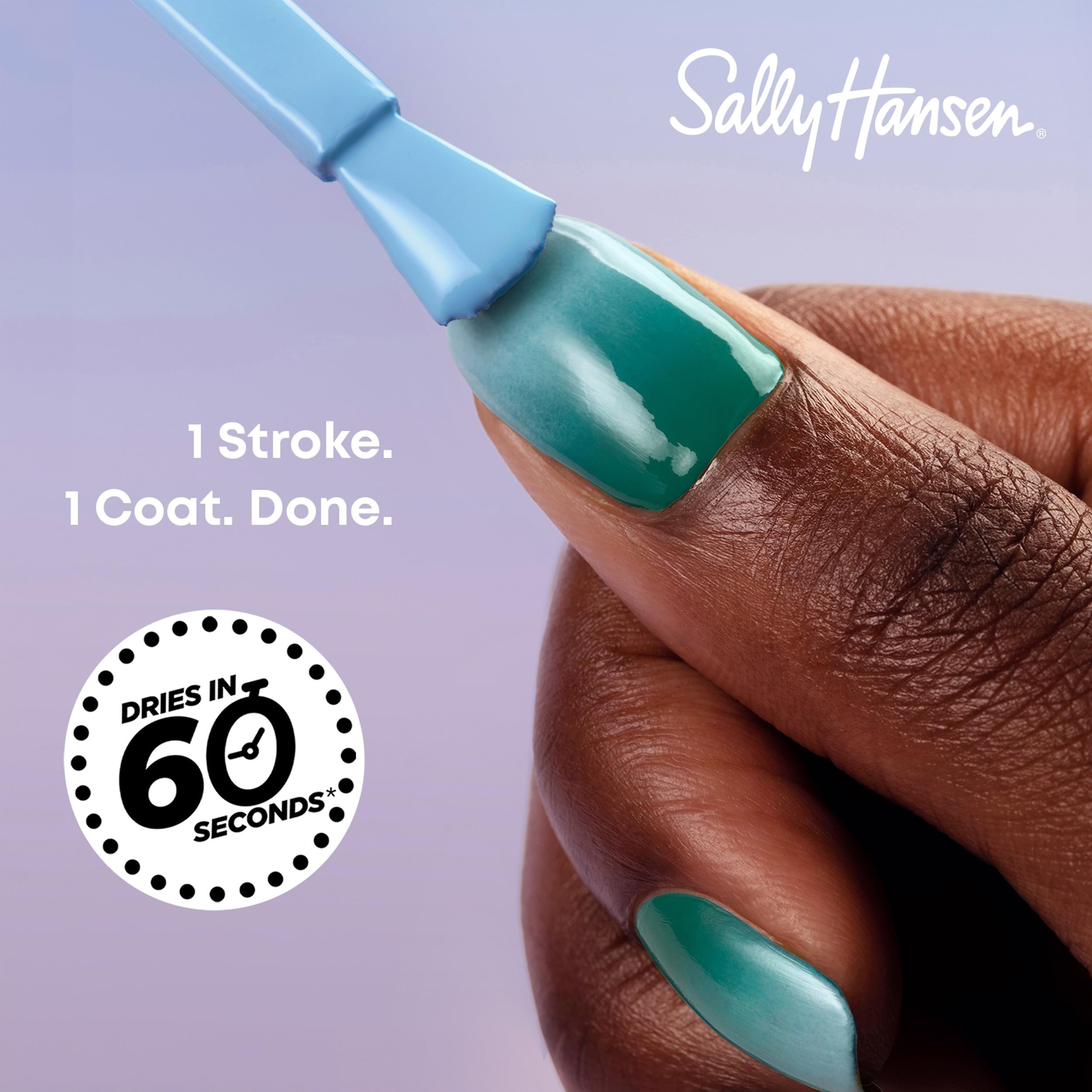 Sally Hansen Insta-Dri®, Powerslide, Quick Dry, Long Lasting, Streak-Free Shine, Black Glitter Nail Polish