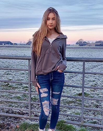roswear Women's Ripped Mid Rise Destroyed Skinny Jeans Slate Blue XX-Large
