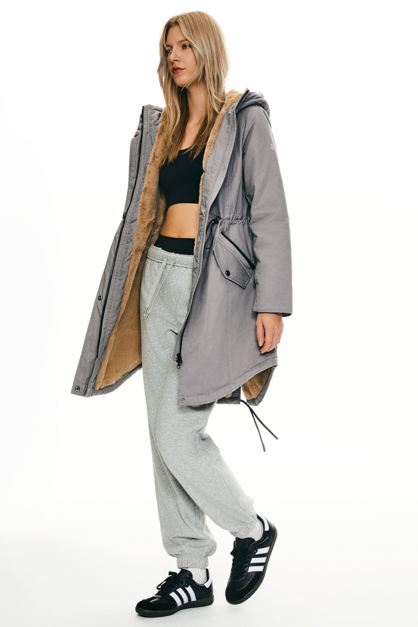 Orolay Women's Thicken Fleece Lined Parka Winter Coat Hooded Jacket with Pockets Brushed Nickel XL