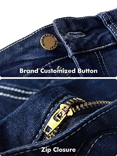 roswear Women's Ripped Mid Rise Destroyed Skinny Jeans Slate Blue XX-Large