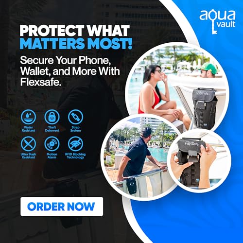 FlexSafe Anti-Theft Lockable Travel Safe & Portable Beach Chair Vault. As Seen on Shark Tank. Personal Safe thats Packable, Lightweight, & Slash Resistant by AquaVault - Heather Grey Color