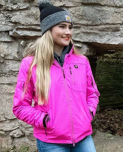 TIDEWE Heated Jacket for Women with Battery Pack, Hunting Coat (Pink, Size XL)