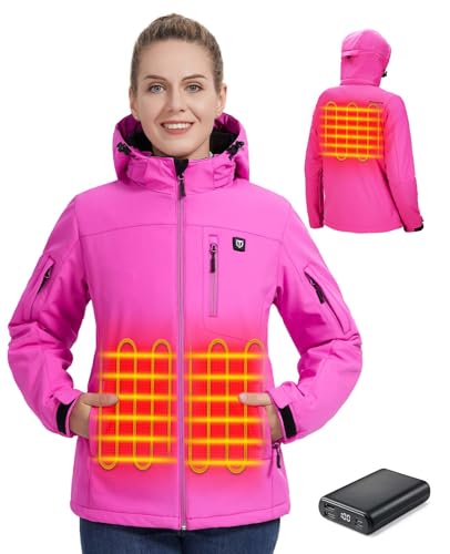 TIDEWE Heated Jacket for Women with Battery Pack, Hunting Coat (Pink, Size XL)