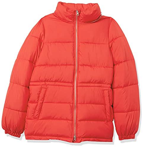 Amazon Essentials Women's Heavyweight Quilted Hooded Puffer Winter Jacket with Adjustable Waist, Red, X-Large