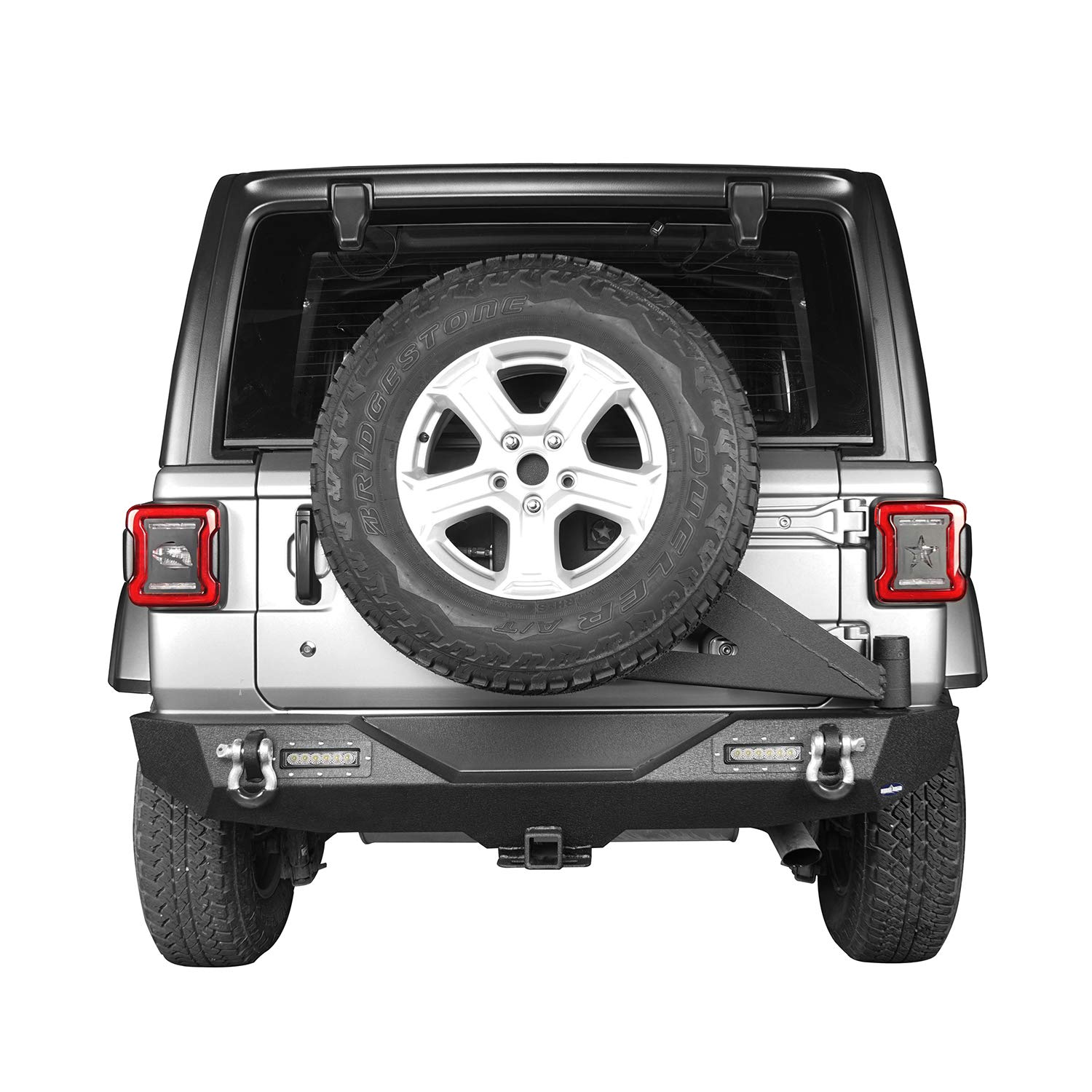 u-Box Wrangler JL Rear Bumper w/Tire Carrier & Hitch Receiver Compatible with Jeep Wrangler JL & JLU 2018-2025