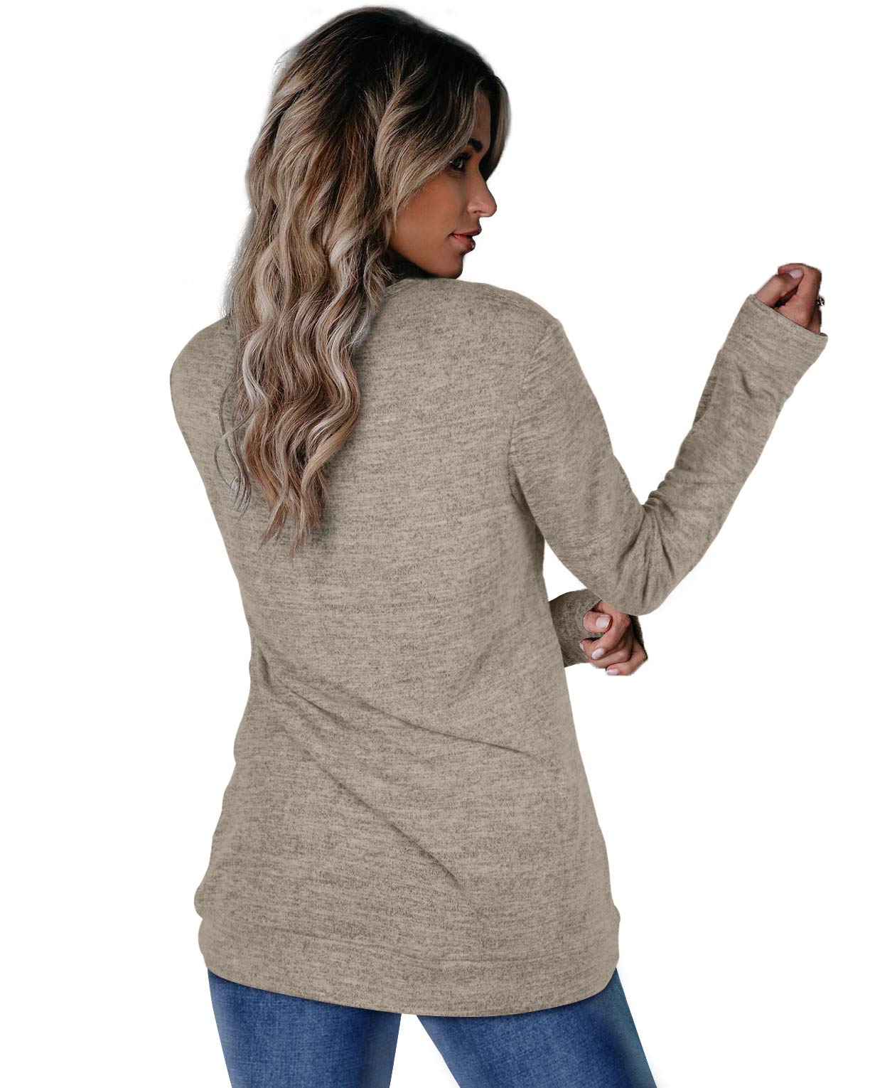 Womens Pullover Knit Sweaters Tunic Sweatshirts Crewneck Winter Clothes L