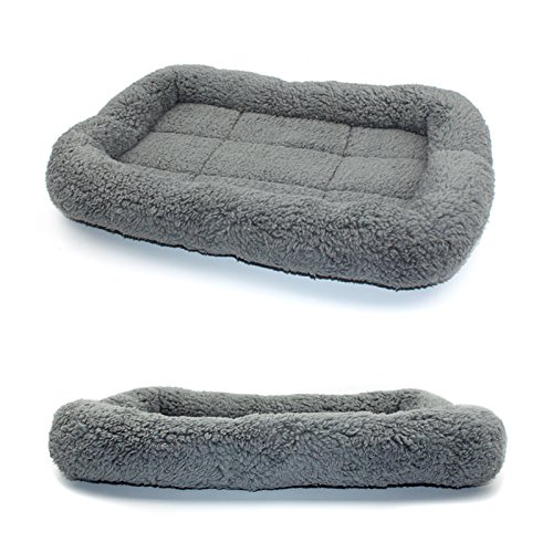 Enjoying Plush Cat Bed Mat, 16" x 22", Self Warming Cat Bed with Pillow Around, Dog Kitty Relying/Curling Sleep Cushion, Warm Bed for Small to Medium Dogs Cats Rabbits, Antiskid Bottom, Medium