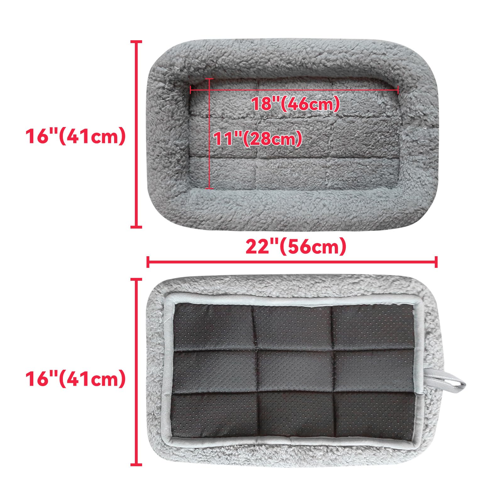 Enjoying Plush Cat Bed Mat, 16" x 22", Self Warming Cat Bed with Pillow Around, Dog Kitty Relying/Curling Sleep Cushion, Warm Bed for Small to Medium Dogs Cats Rabbits, Antiskid Bottom, Medium