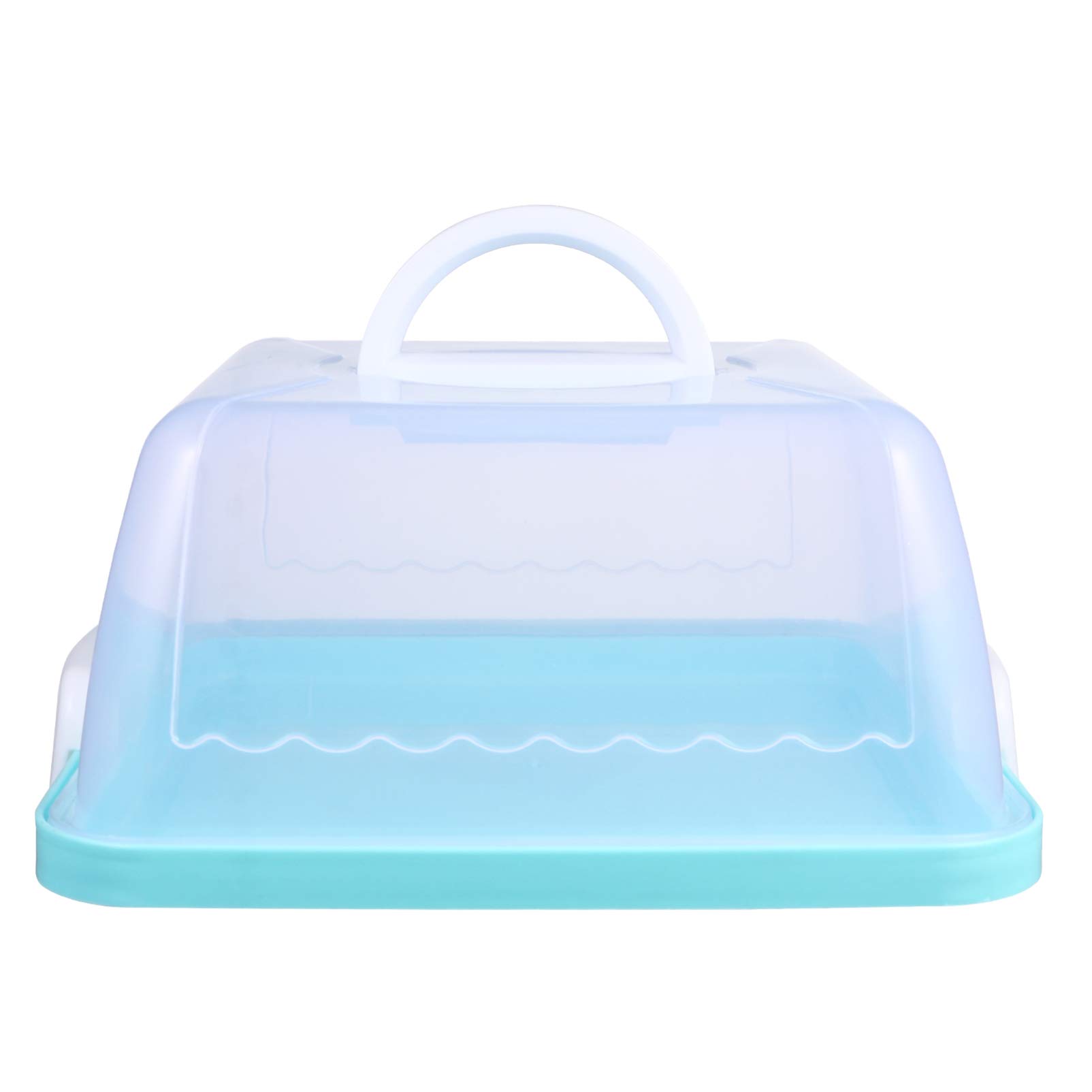 BESTOYARD Locking Cake Carrier Square Storage Container Stand for Cupcakes and Cakes with Collapsible Handles Blue,4RN9XLJITJ75218ZM915RAZF,25.5x20cm