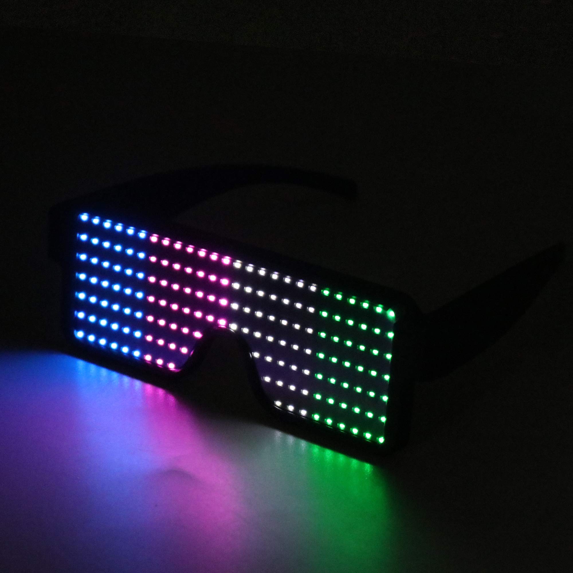 WOWSUN LED Glasses Light Up Dynamic Party Favor Glasses Festival Christmas USB Rechargeable LED Rave Glowing Flashing Glasses
