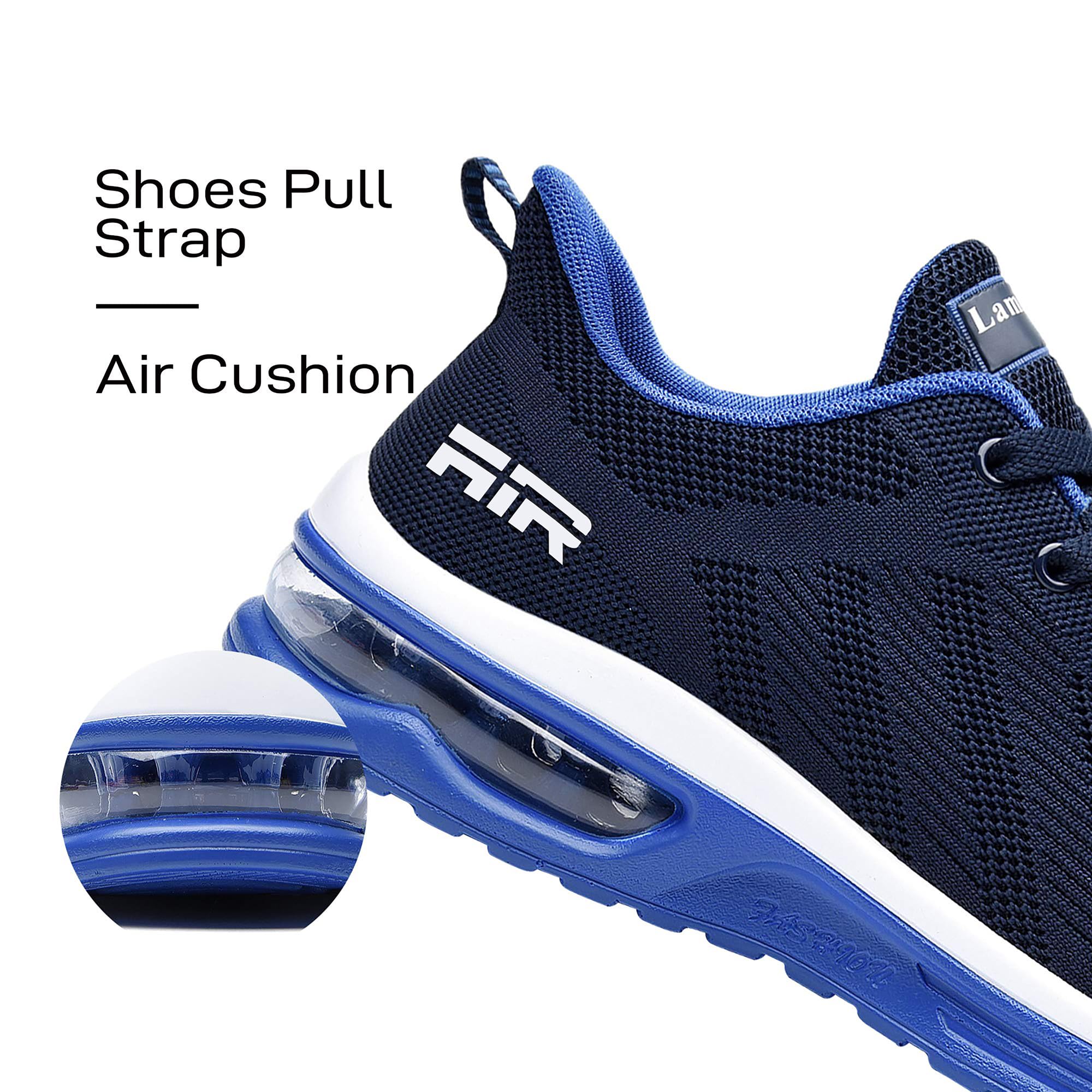 Lamincoa Womens Air Running Shoes Athletic Gym Workout Walking Shoes Sneakers for Women Black-Blue 10
