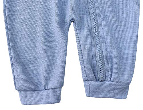 AGQT Baby Boys Bunny Costume Easter Halloween Animal Costume One Piece Romper Bunny Ear Costumes 3D Rabbit Ear Hoodie Outfit Light Blue Size 18-24 Months