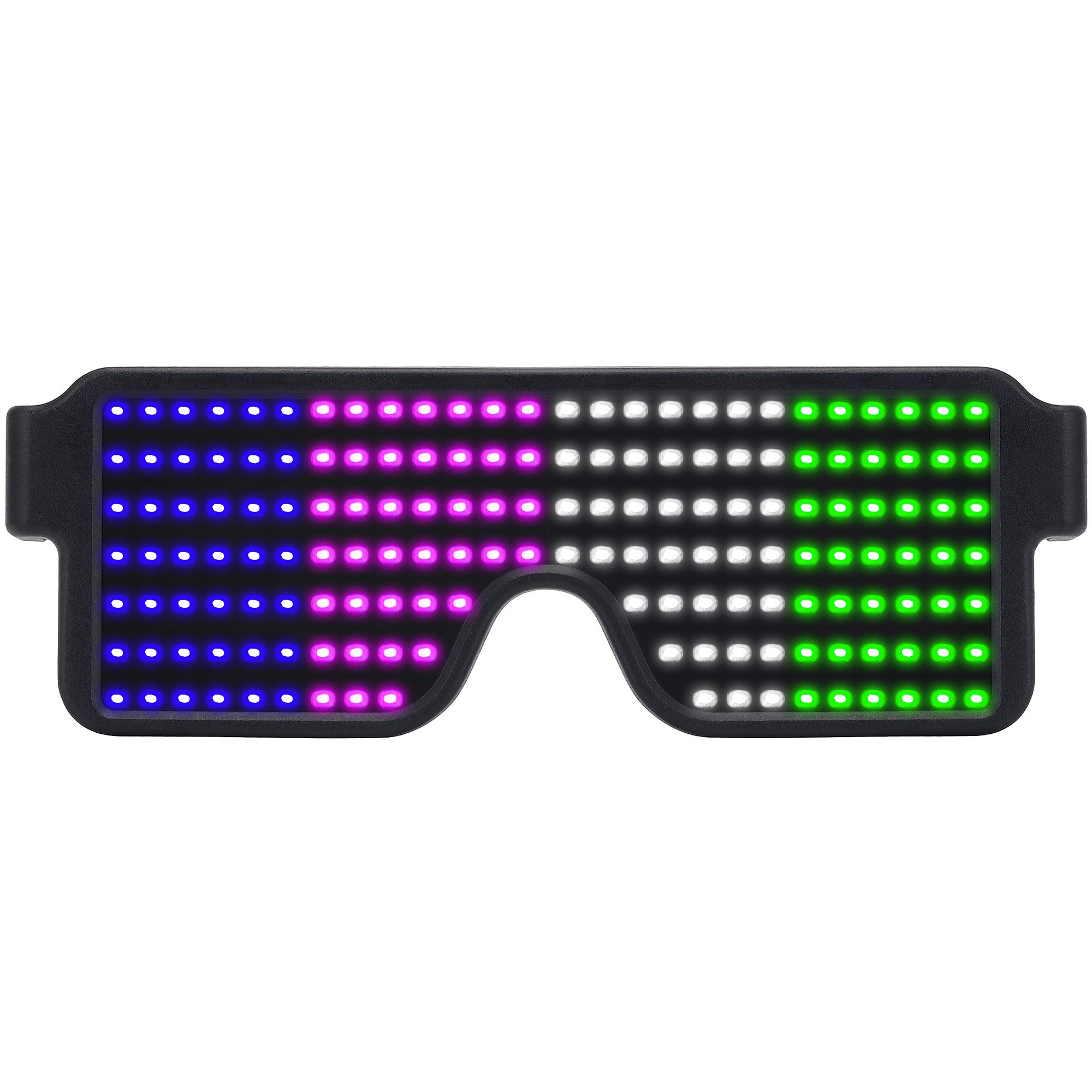 WOWSUN LED Glasses Light Up Dynamic Party Favor Glasses Festival Christmas USB Rechargeable LED Rave Glowing Flashing Glasses