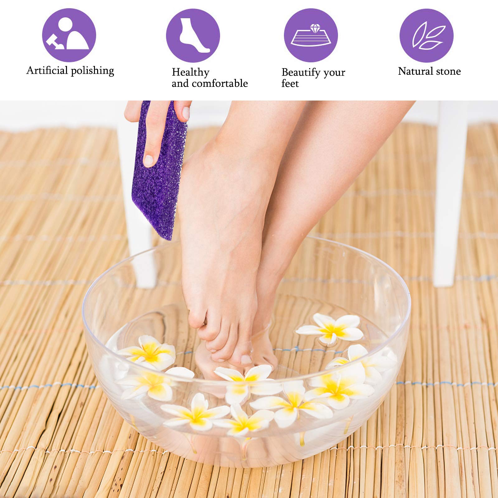 40 Pcs Pumice Stone for Feet Foot Scrubber Sponge for Feet Care and Callus Remover Mini Disposable Pumice Pads for Dead Skin Remover (Purple)