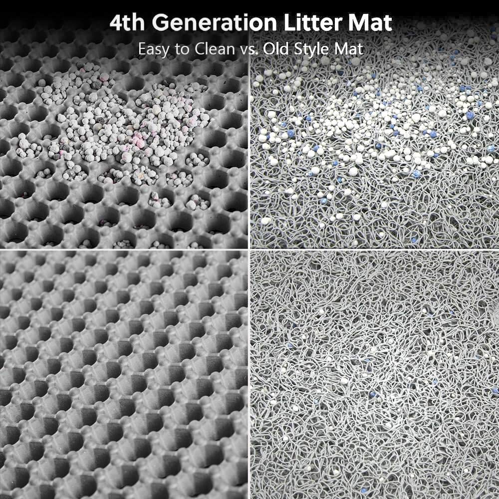 WePet Cat Litter Mat, Kitty Litter Trapping Mat, Honeycomb Double Layer Mats, No Phthalate, Urine Waterproof, Easy Clean, Scatter Control, Catcher Litter Tray Box Rug Carpet