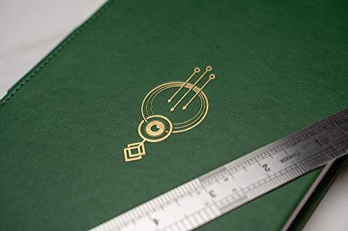 A5 bullet dotted journal dot grid notebook 180 pages 3 x page markers 120 GSM extra-thick paper stainless steel ruler page numbers pen holder in spine 4 dedicated index pages 8 perforated pages