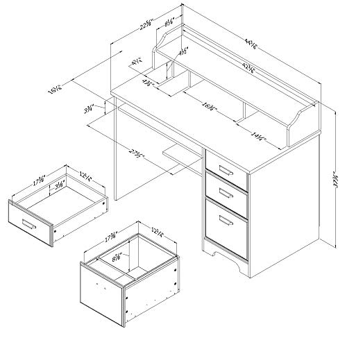 South Shore Versa Computer Desk with Hutch Winter Oak, Traditional