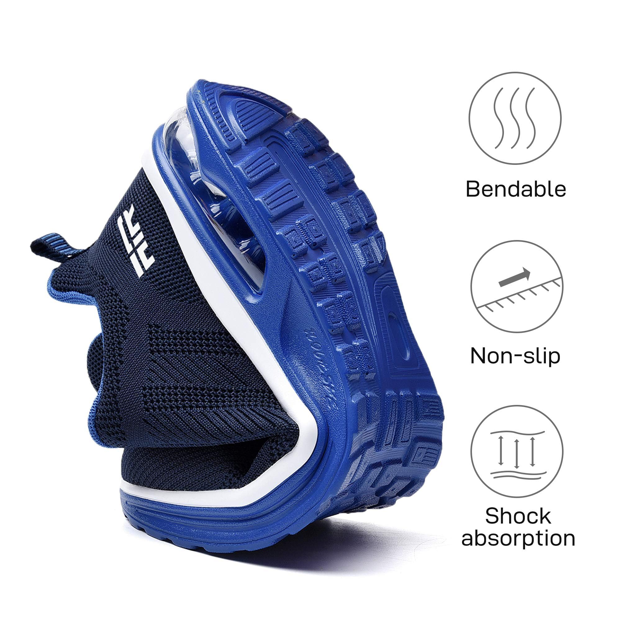 Lamincoa Womens Air Running Shoes Athletic Gym Workout Walking Shoes Sneakers for Women Black-Blue 8.5