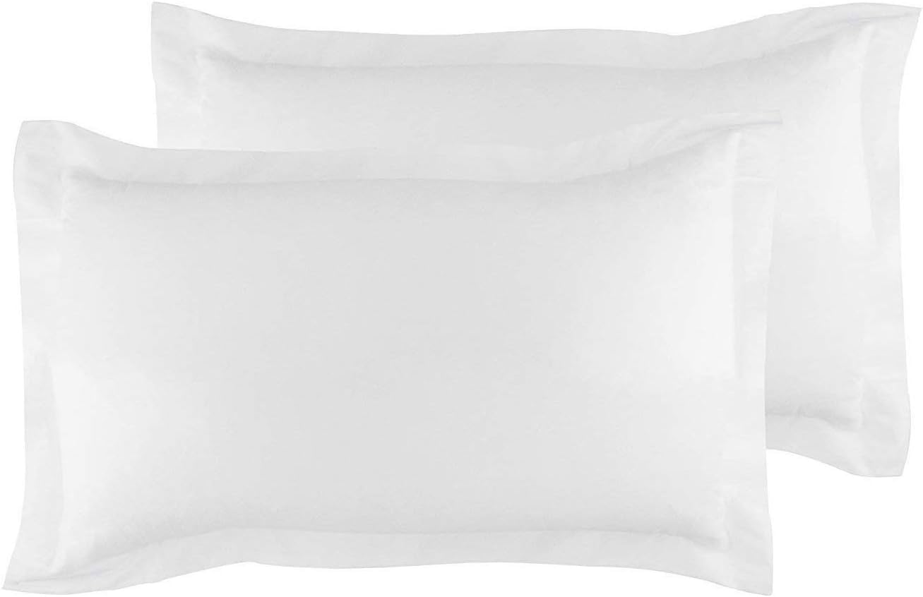 Queen Pillow Shams Set Of 2 PC 100% Egyptian Cotton White Pillow Shams Queen Size 20x30 Pillow Cases 600 Thread Count Soft Skin Friendly Cushion Cover Decorative Queen Size Bed Pillow Covers Set