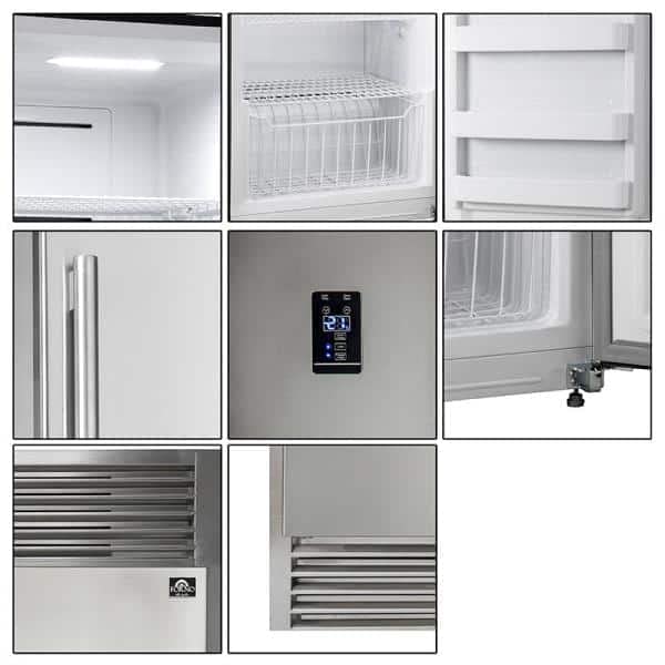 Forno Rizzuto 60" Inch W. Dual Combo Either Refrigerator and or Freezer Combo 27.6 Cubic Ft. Frost Free Built in or Freestanding and Interchangeable Design with Trim Kit