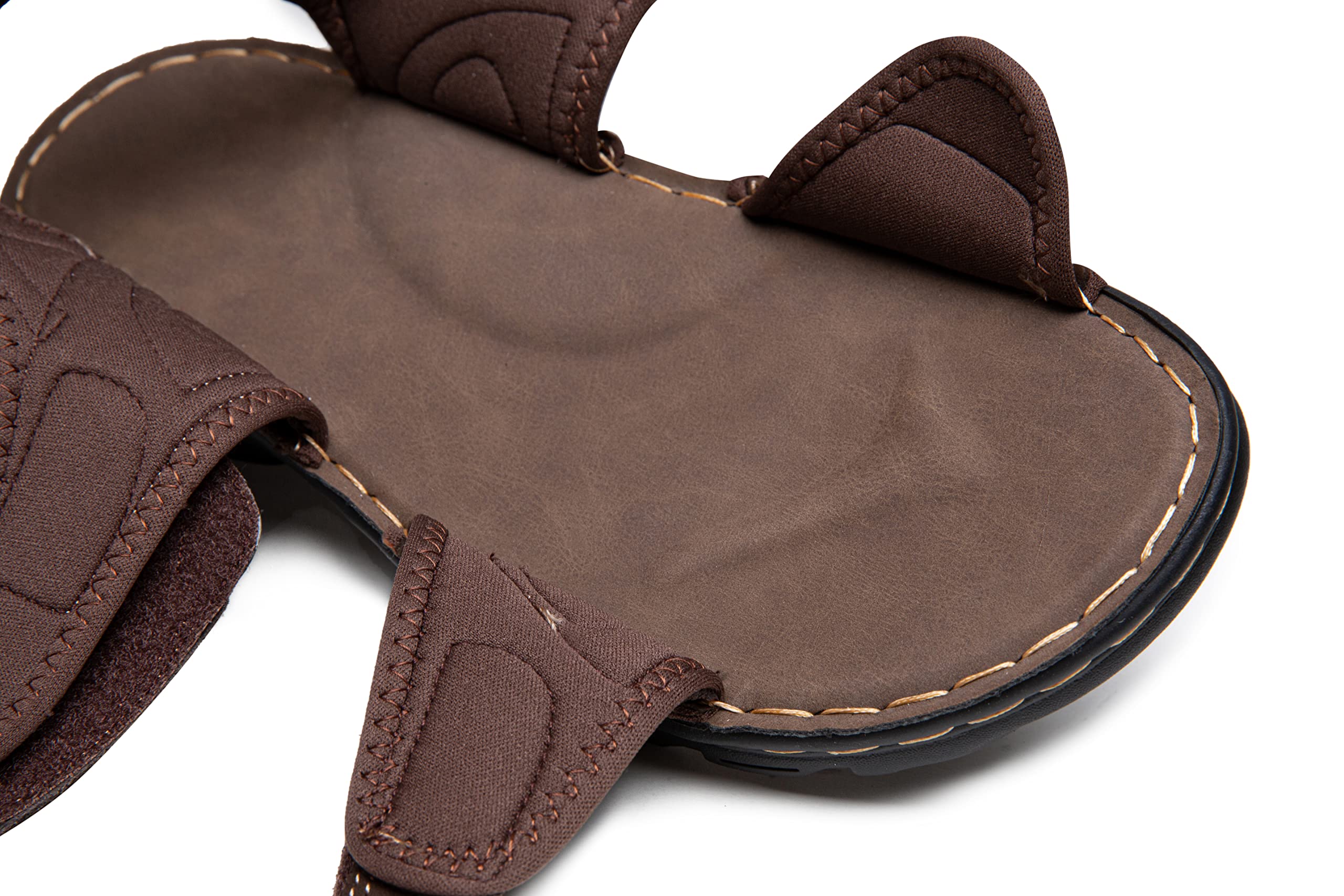 Jousen Men's Arch Support Sandals Leather Fisherman Sandals for Men Closed Toe Outdoor(AMY2012 Dark Brown 10)