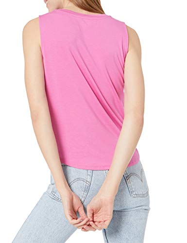 Amazon Essentials Women's Relaxed-Fit Sleeveless Muscle Tank Top, Bright Pink, Large