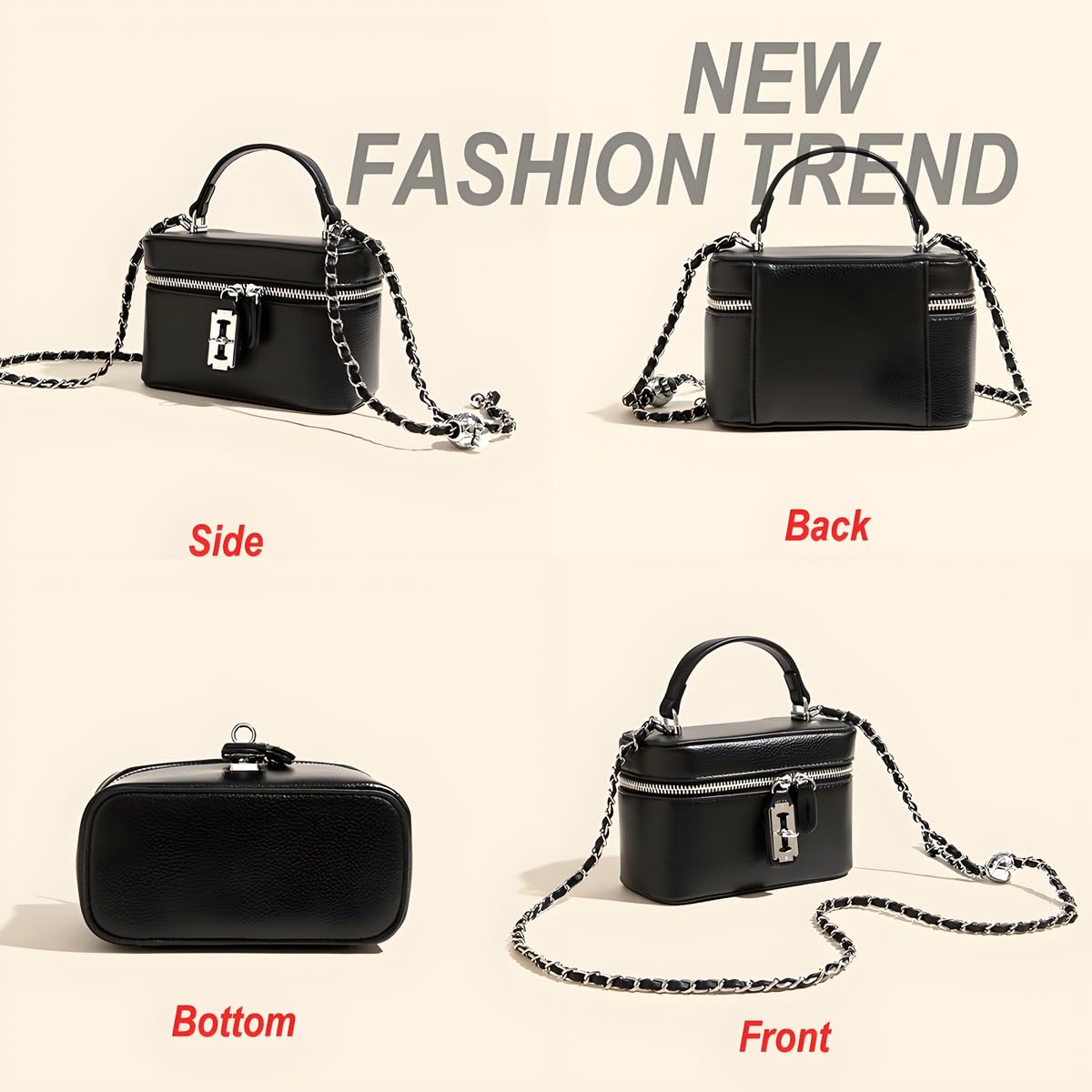 YXBQueen Purses for Women Trendy Bag Box Purse Shoulder Bag Black Purse Crossbody Bags MINI