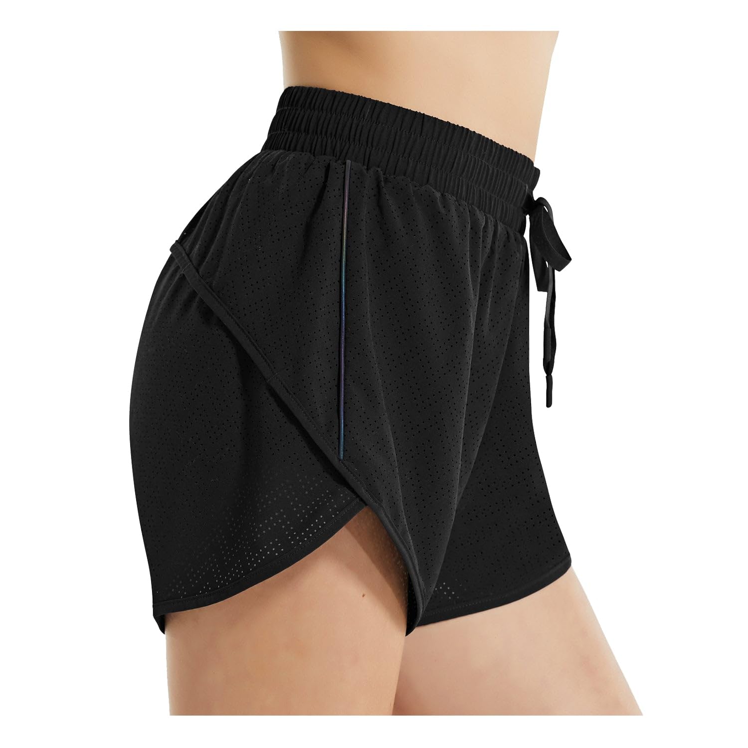 baleaf Women's Swim Shorts Modest Swimsuit Bathing Suit Bottoms 3" Quick Dry Mesh Beach Water Board Shorts with Liner Pocket Black S