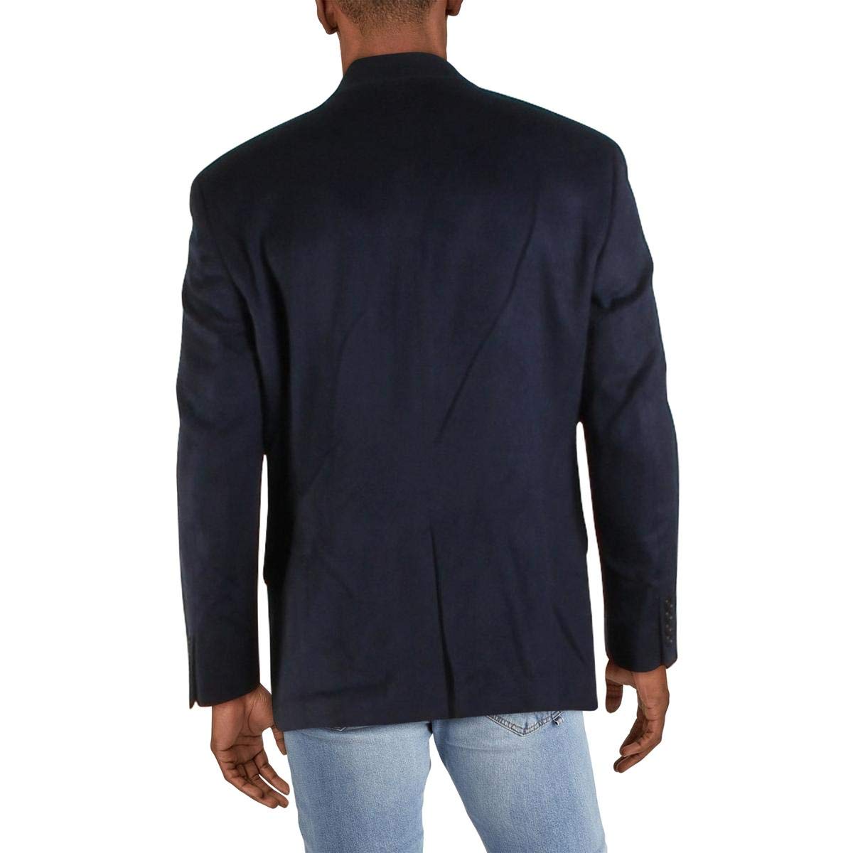 Lauren Ralph Lauren Mens Wool Blend Solid Two-Button Blazer Navy 41R