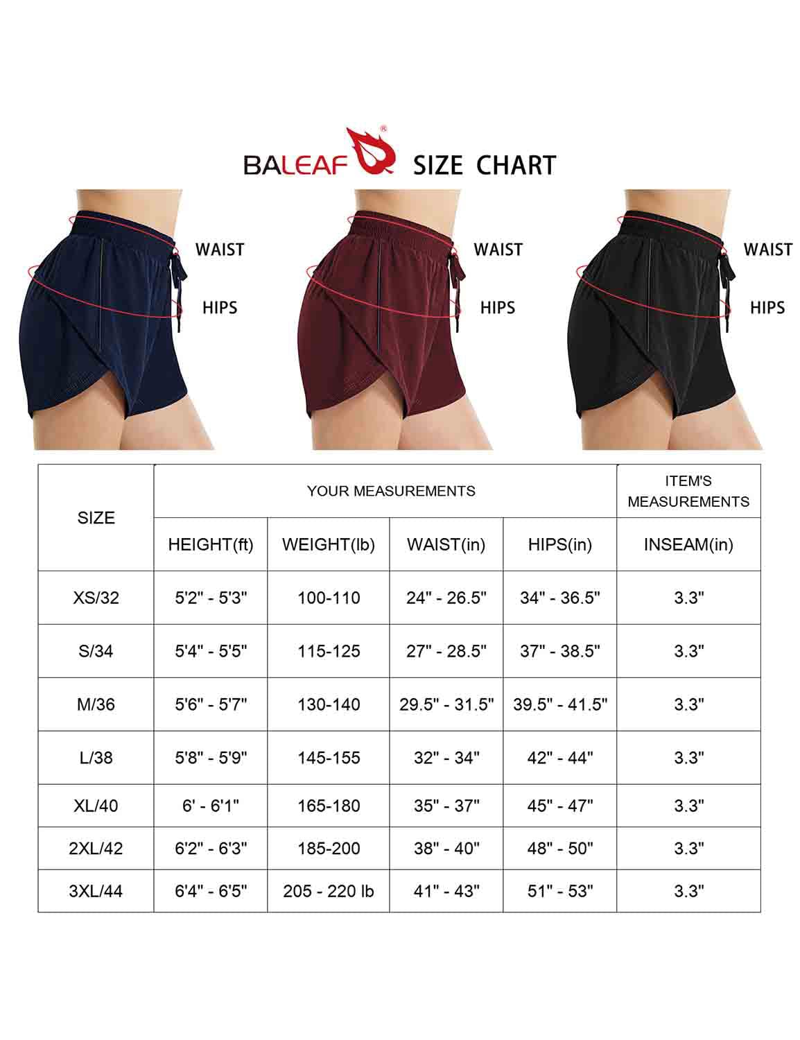 baleaf Women's Swim Shorts Modest Swimsuit Bathing Suit Bottoms 3" Quick Dry Mesh Beach Water Board Shorts with Liner Pocket Black S