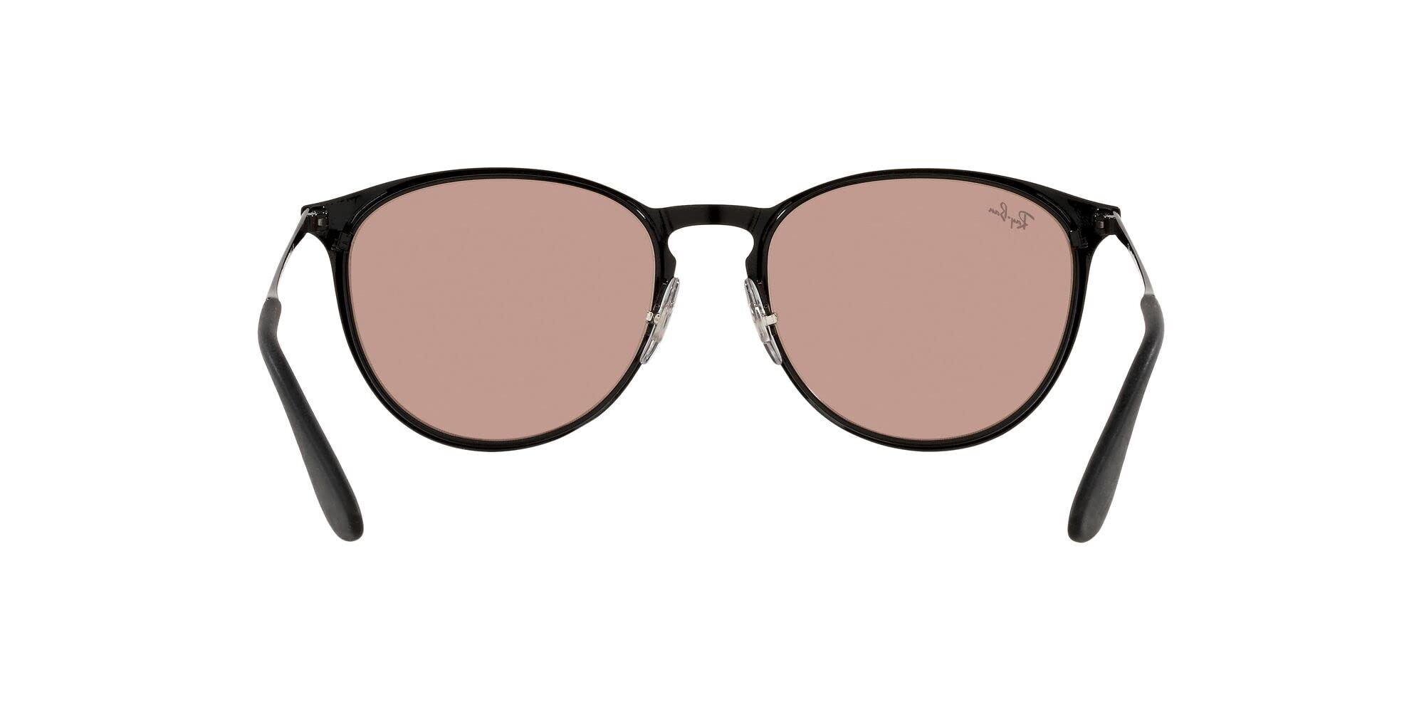 Ray-Ban RB3539 Erika Metal Polarized Round Sunglasses, Black/Evolve Photochromic Brown to Dark Brown, 54 mm