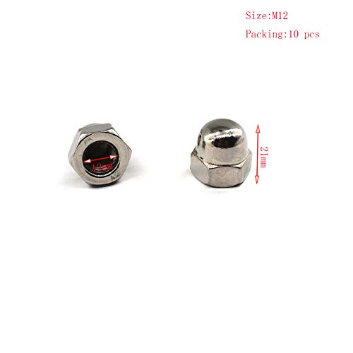 304 stainless steel M12 Acorn nut Hex cap nut hex head bolt nut dome bolt protection cover pack of 10 pcs