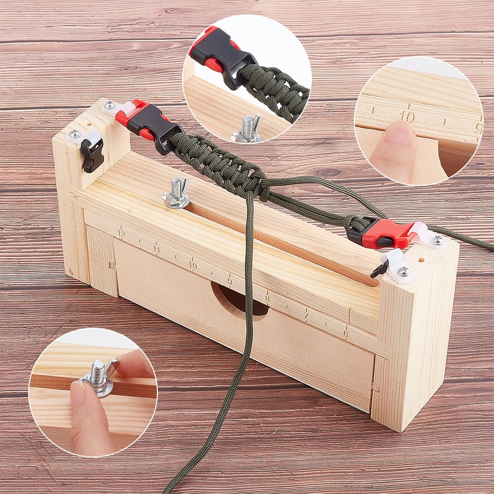 PH PandaHall Jig Bracelet Kit, Adjustable Length Bracelet Maker Kit for Weaving DIY Craft Tools, Including 2 Parachute Cords and 6 Quick Release Buckles