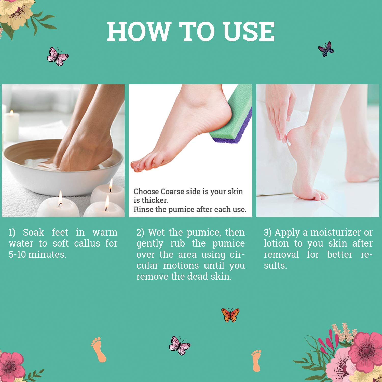 Maccibelle Salon Foot Pumice and Scrubber for Feet and Heels Callus and Dead Skins, Safely and Easily Eliminate Callus and Rough Heels (Pack of 3)