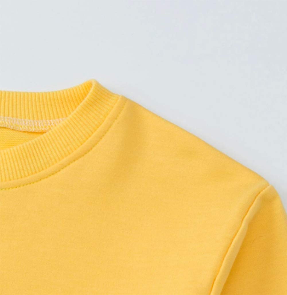 G-Amber Girls Crop Tops Sweatshirts Kids Cute Long Sleeve Printings Fashion Pullover Shirt I'd Rather Be Sleeping Yellow